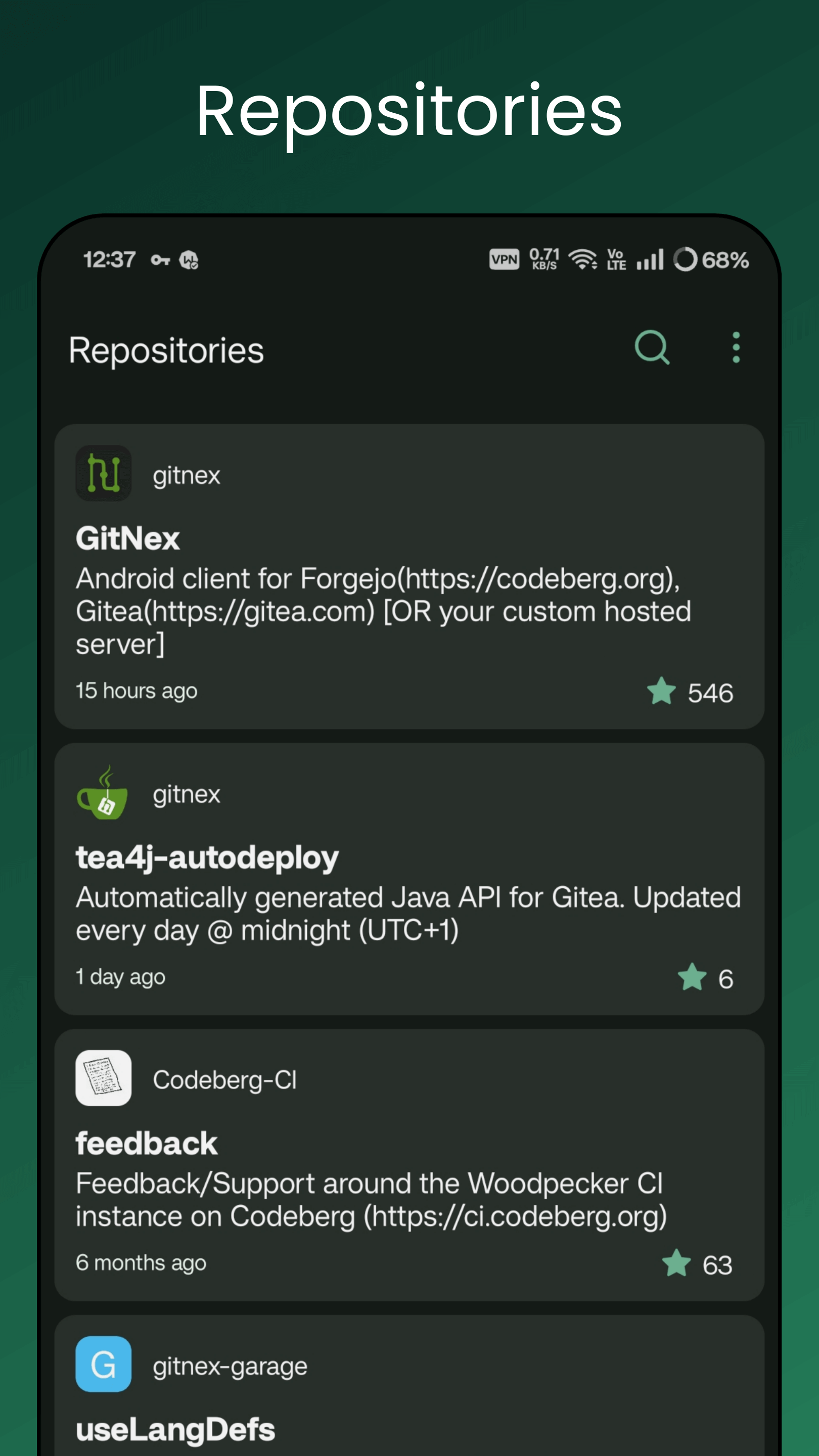 GitNex - Android app for Forgejo and Gitea